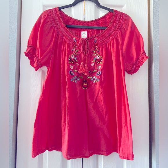Bila | Tops | Bila Pink Smocked Embellished Blouse | Poshmark